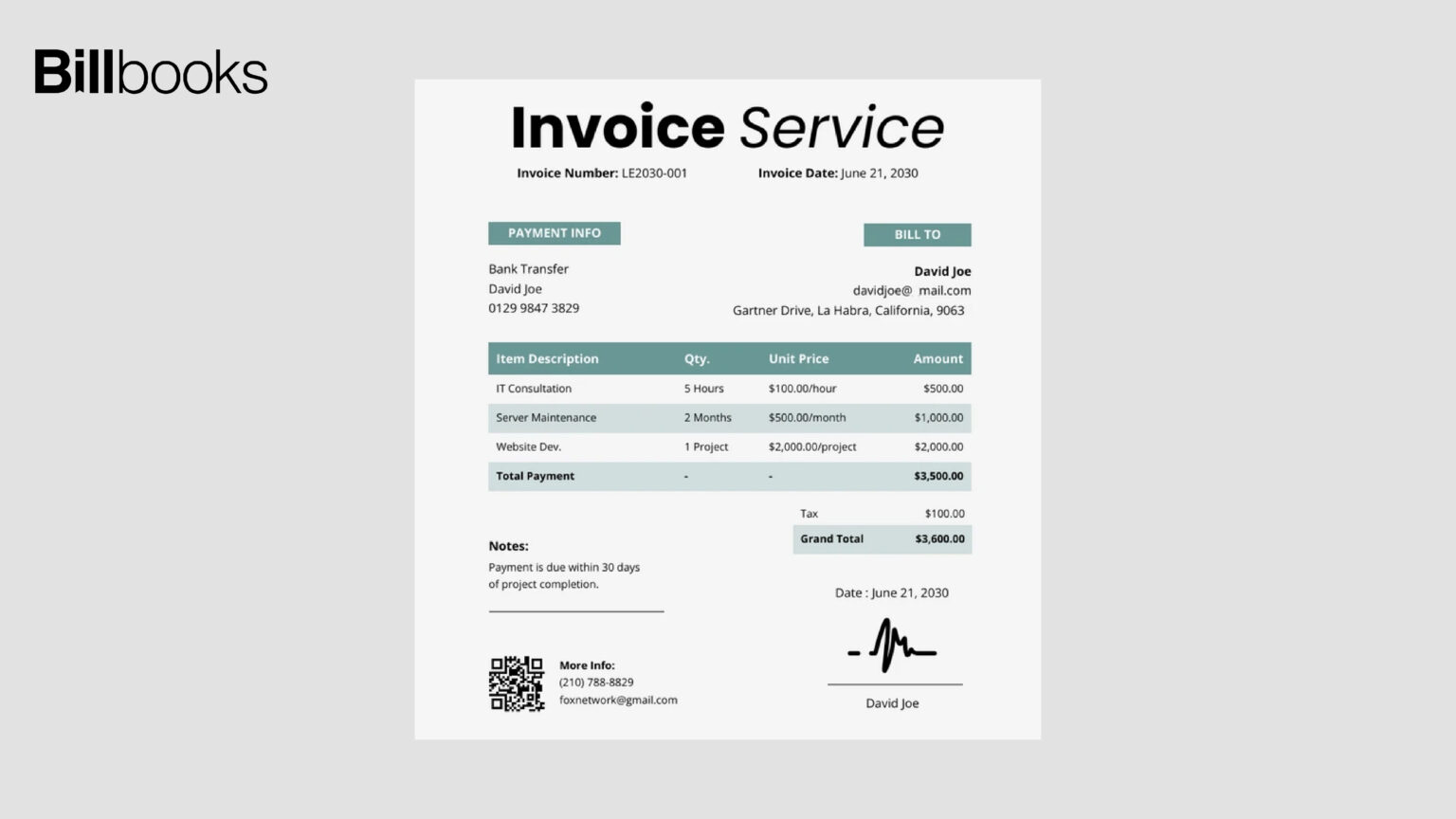 How to Write an Invoice for Services Rendered | Billbooks