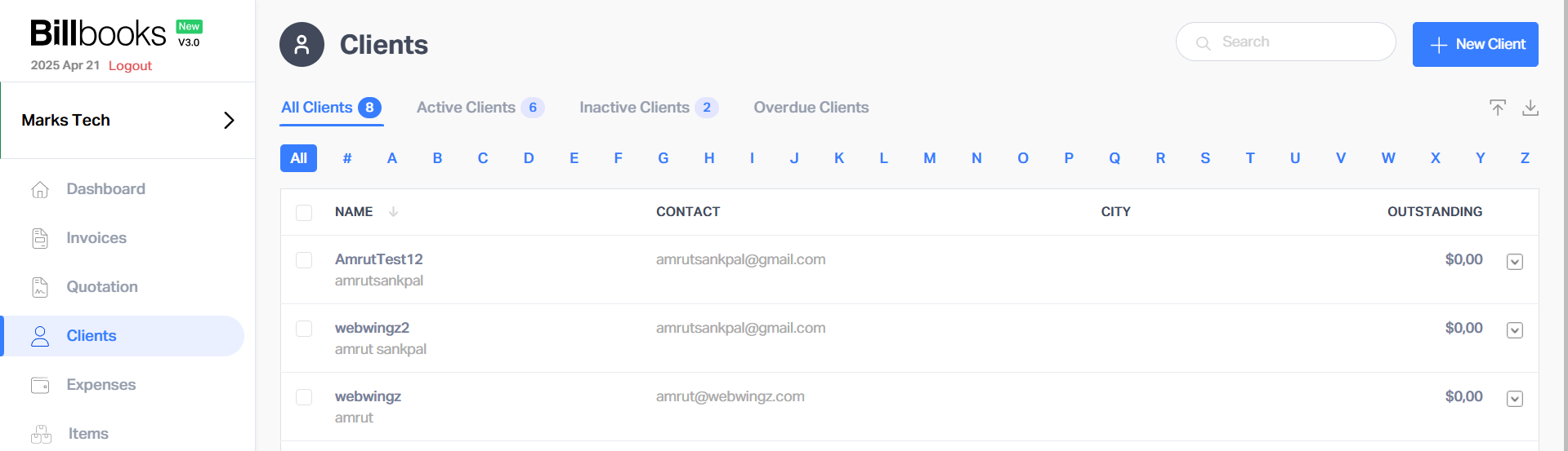 How to create a new client in Billbooks? - billbooks
